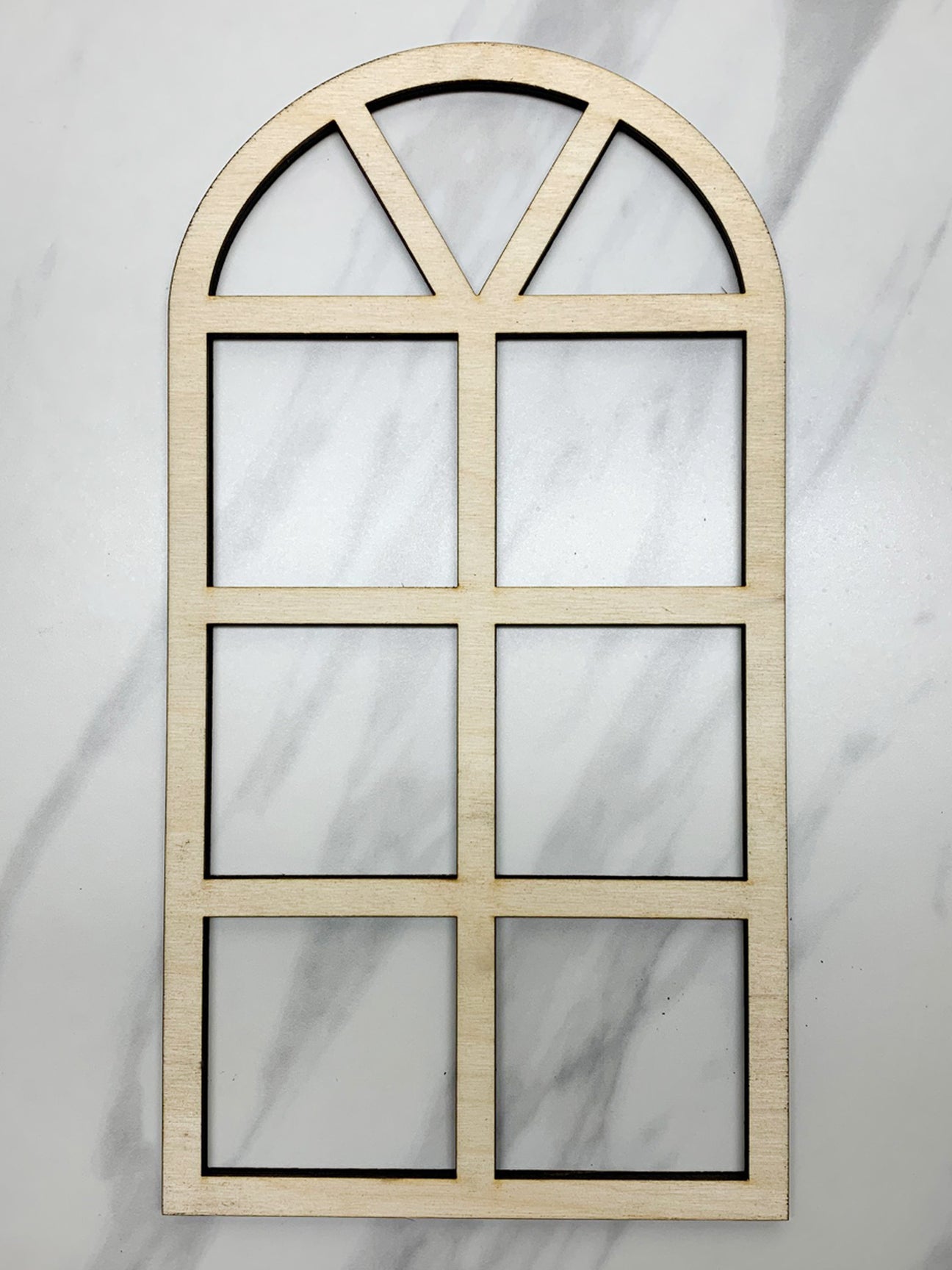 Unfinished Wood Mini Arched Window – amandamade